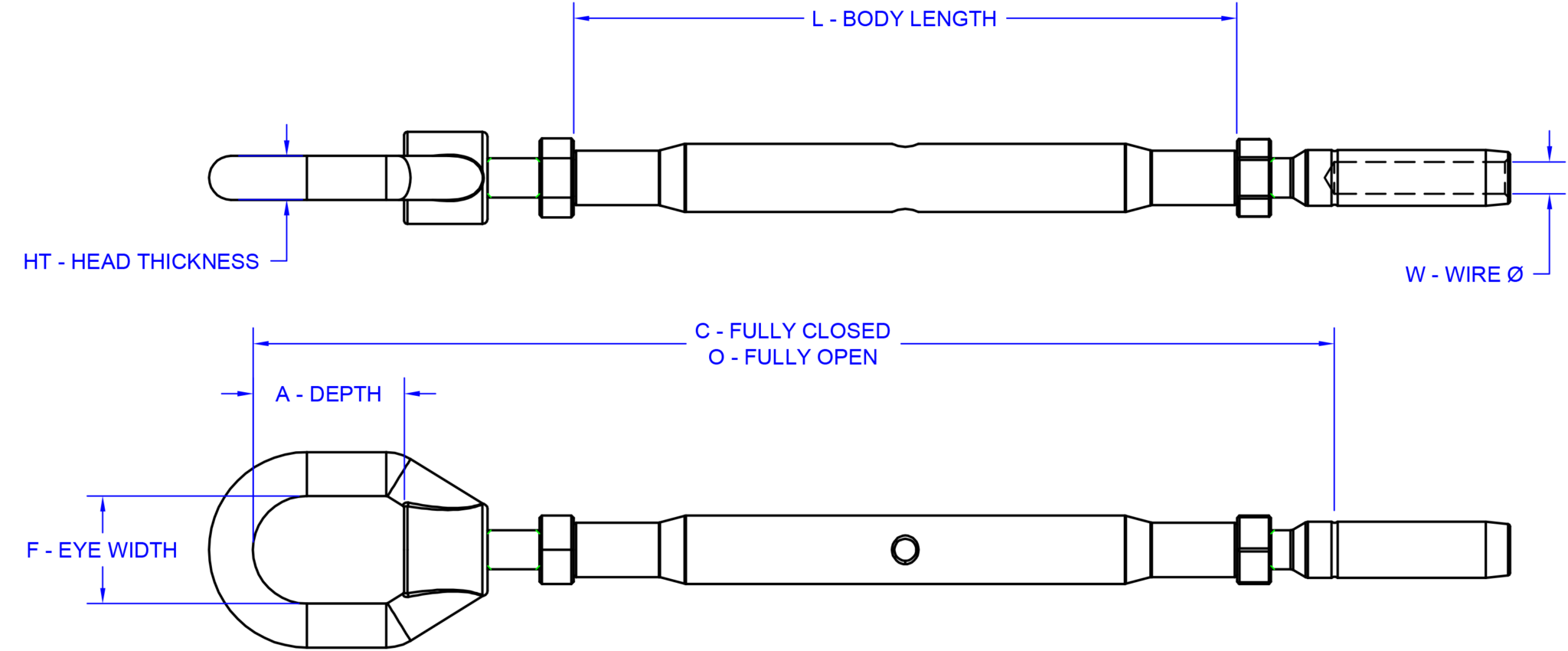 Lifeline Gate Eye to Swage - Closed Body - Hayn